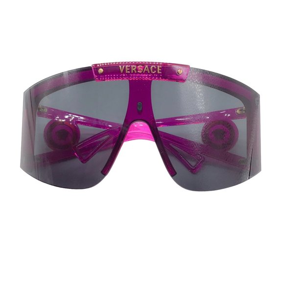 Versace | Accessories | Versace Transparent Pink Solid Grey Oversized ...